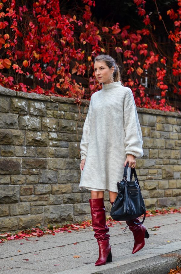 Red Autumn :: Zara Strickkleid & rote Boots | Véjà Du Modeblog aus ...